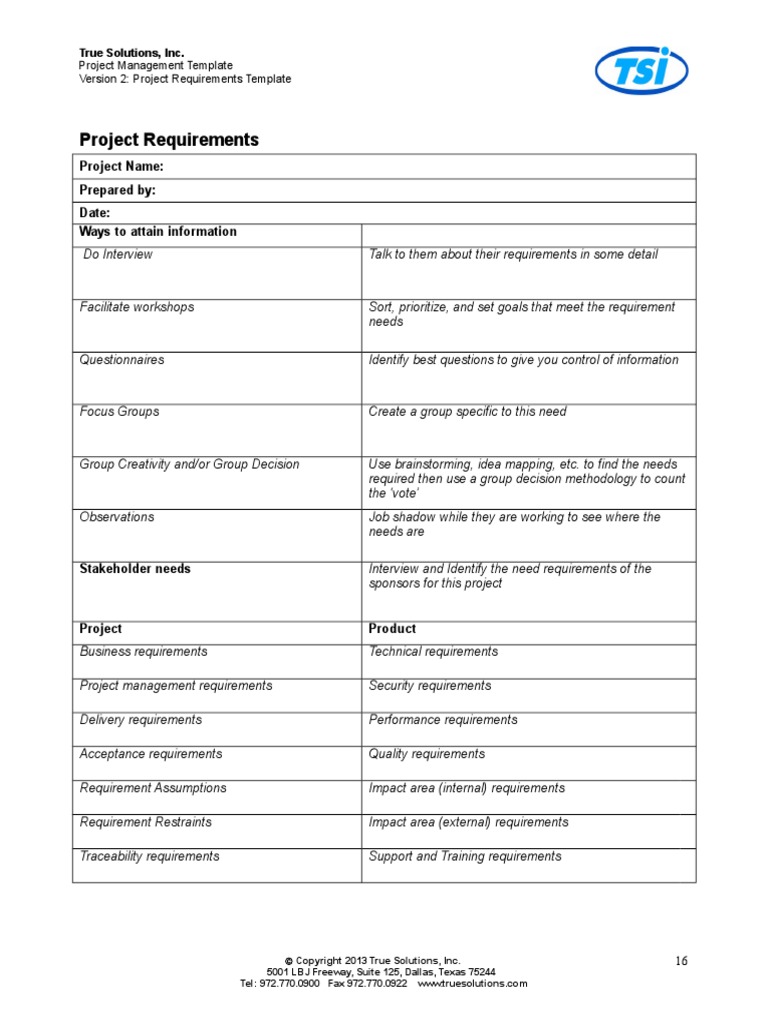CR-5 Requirements Template | PDF