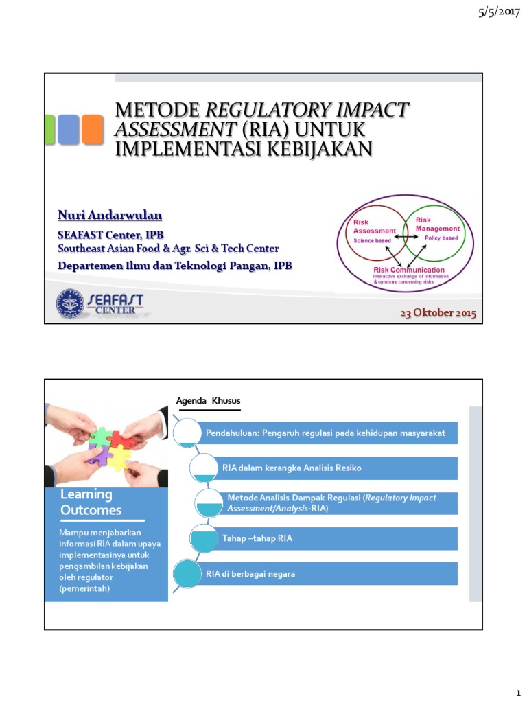 Analisis Resiko Regulatory Impact Assessment RIA 2017 NAN | PDF