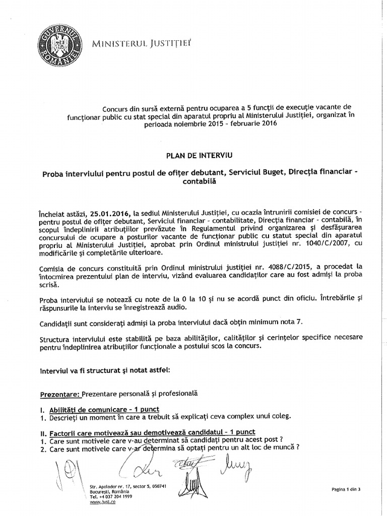 Plan Interviu SB PDF | PDF