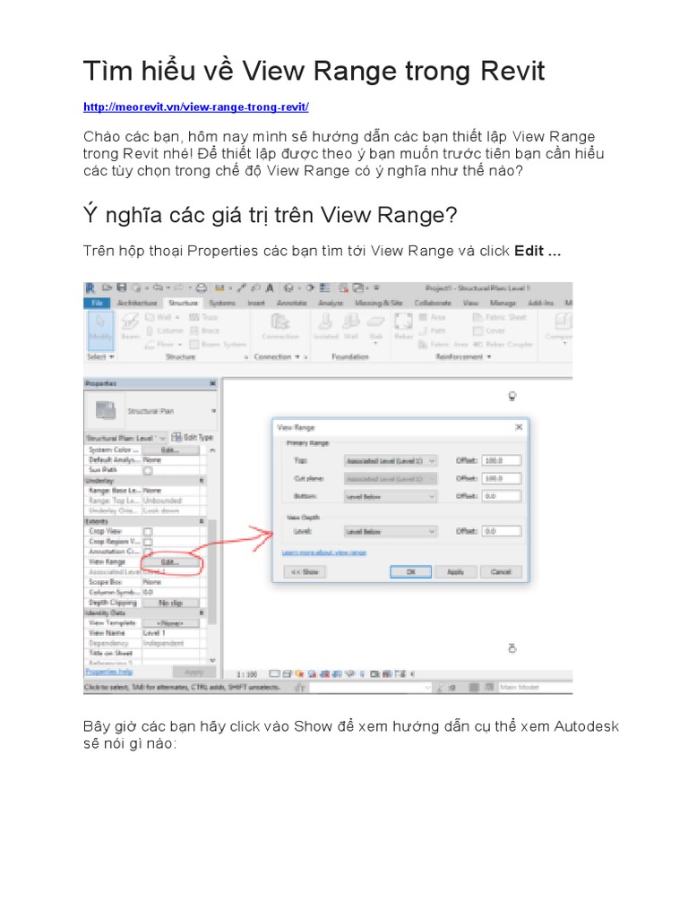 Tìm hiểu về View Range trong Revit | PDF