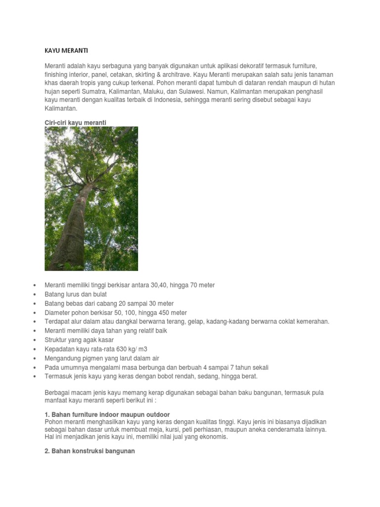 Nota Kayu Meranti | PDF