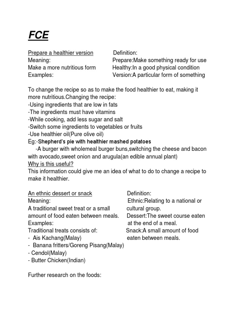 Fce Task Analysis | Download Free PDF | Boiling | Foods