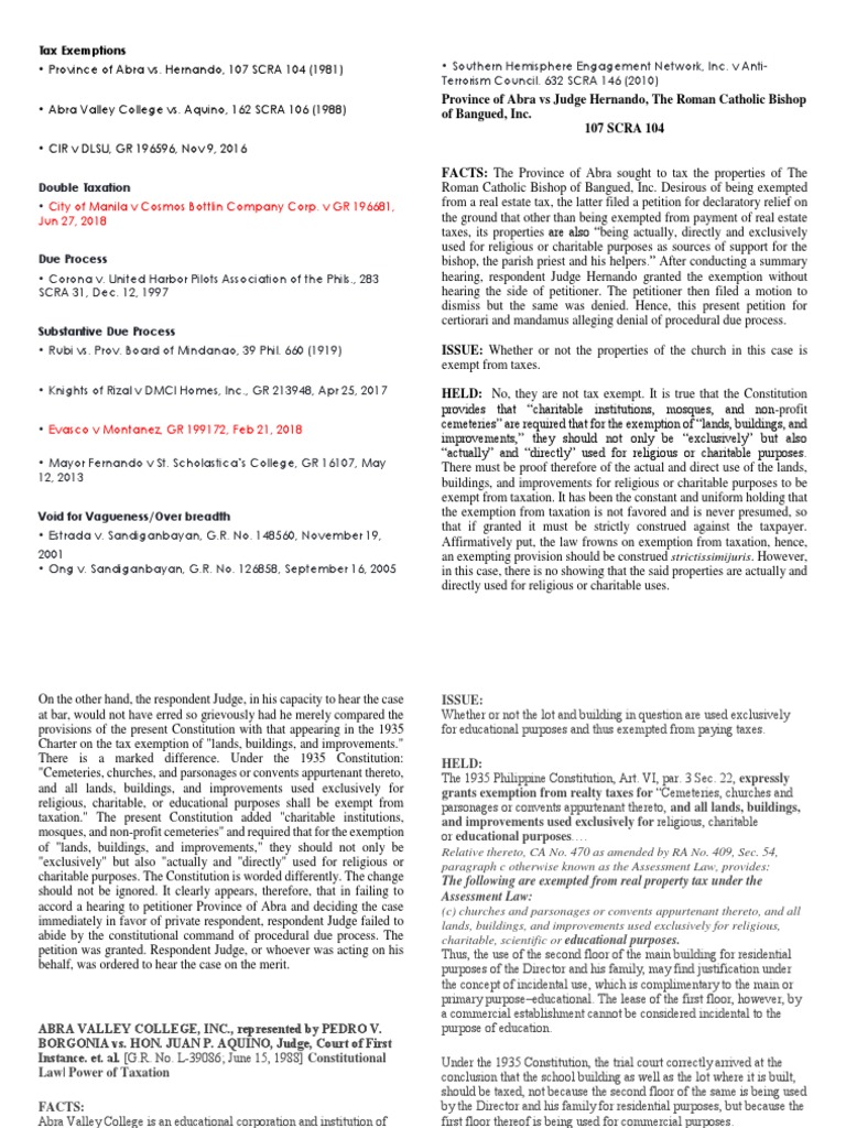 Consti 2 S3 Digests | PDF | Nuisance | Due Process Clause