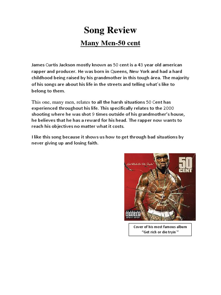Song Review-50 Cent Many Man | PDF