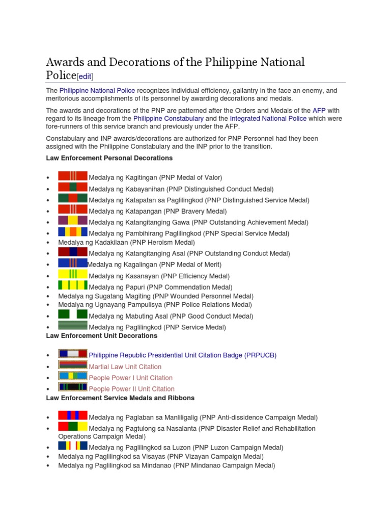 Awards and Decorations of the Philippine National Police | Courage ...
