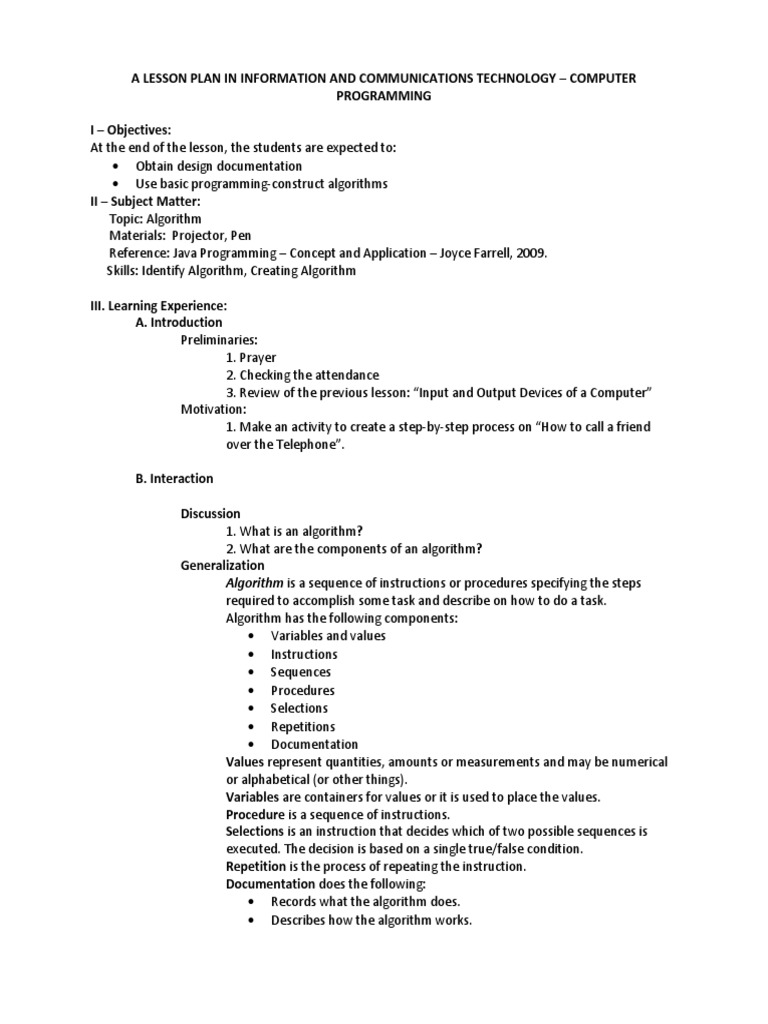 Algorithm Is A Sequence Of Instructions Or Procedures Specifying The Steps Pdf Algorithms