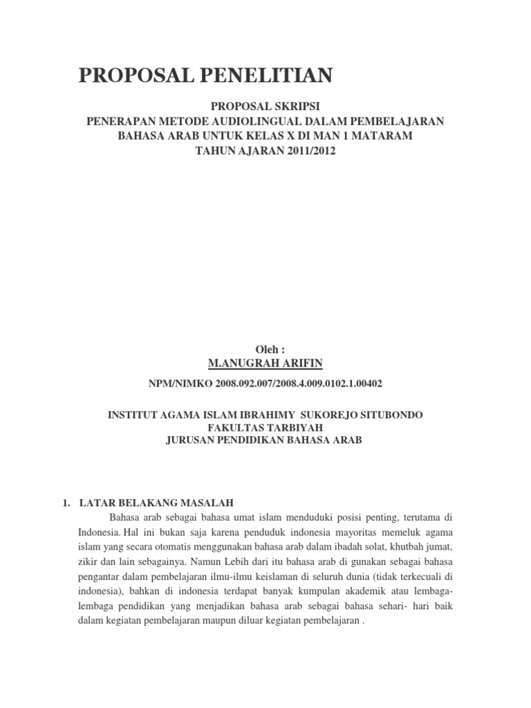 Proposal Penelitian Studi Kasus | PDF