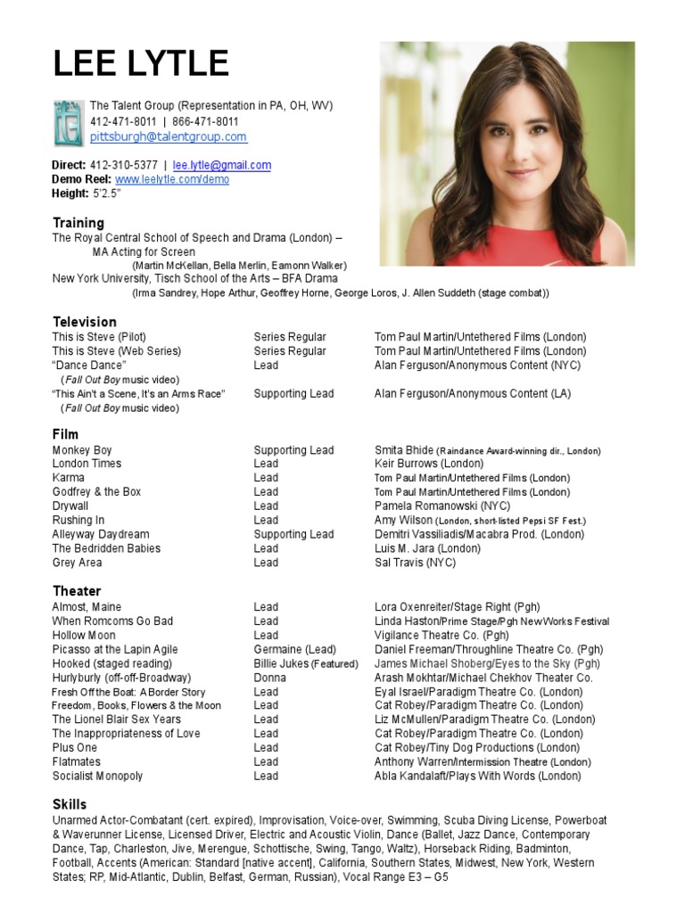 Lee Lytle New Full Page Resume | PDF | Entertainment | Dances