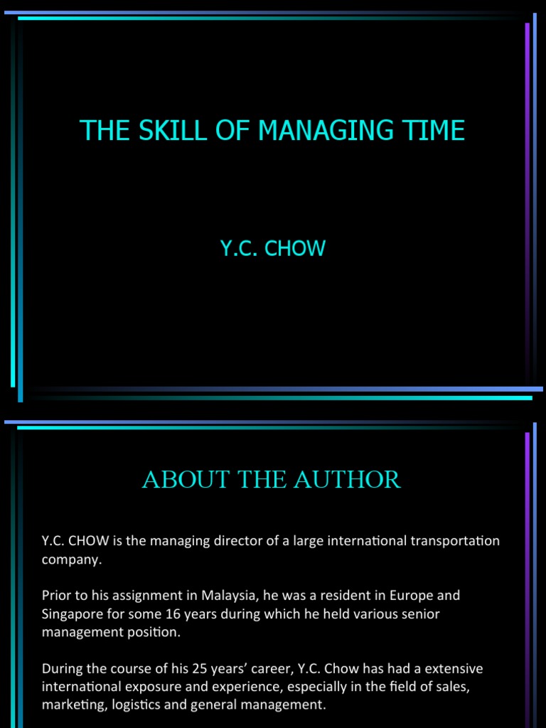 The Skills of Managing Time | PDF | Time Management | Professional Skills