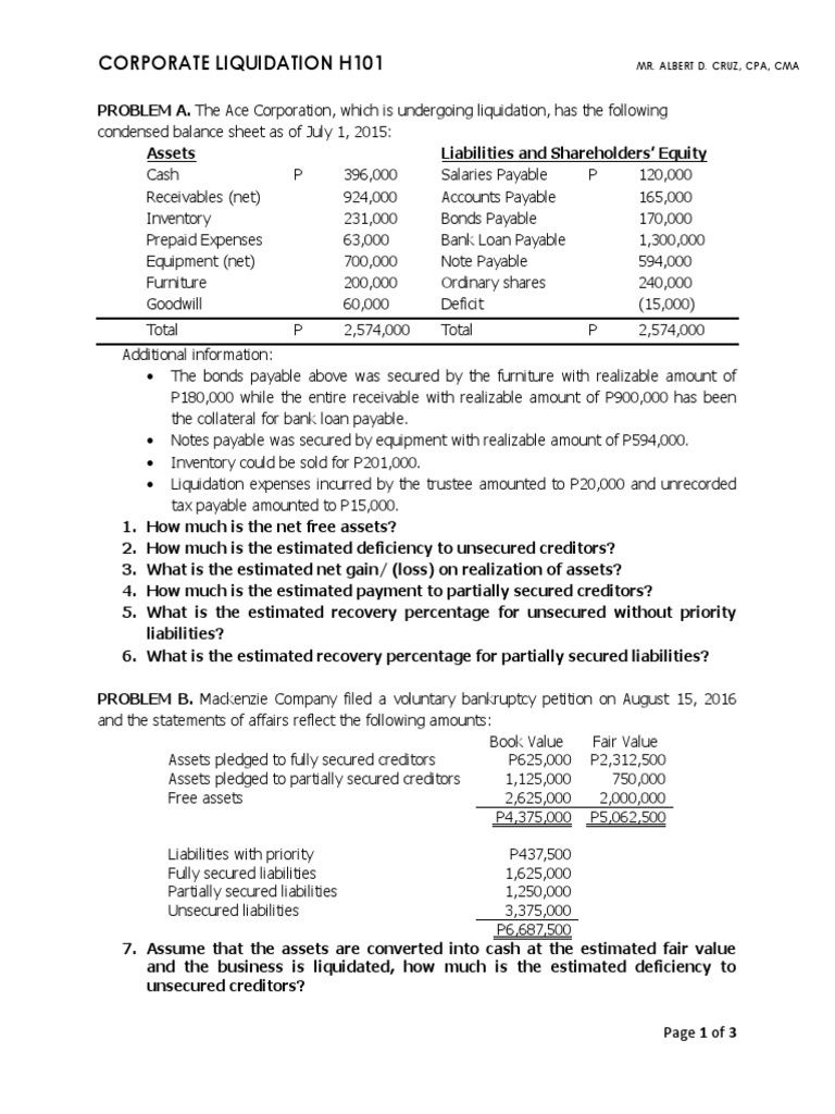 Corporate Liquidation | Download Free PDF | Corporations | Financial ...