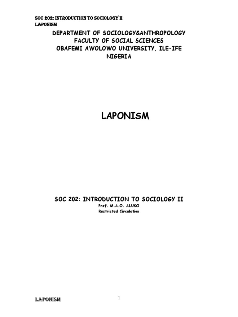 Soc 202 Introduction To Sociology Ii-1 PDF | PDF | Sociology ...