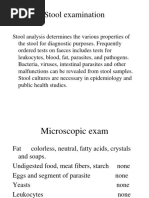 Microscopic Examination of Stool: LECTURE 4 (2022-2023) | PDF | Microscopy | Clinical Medicine