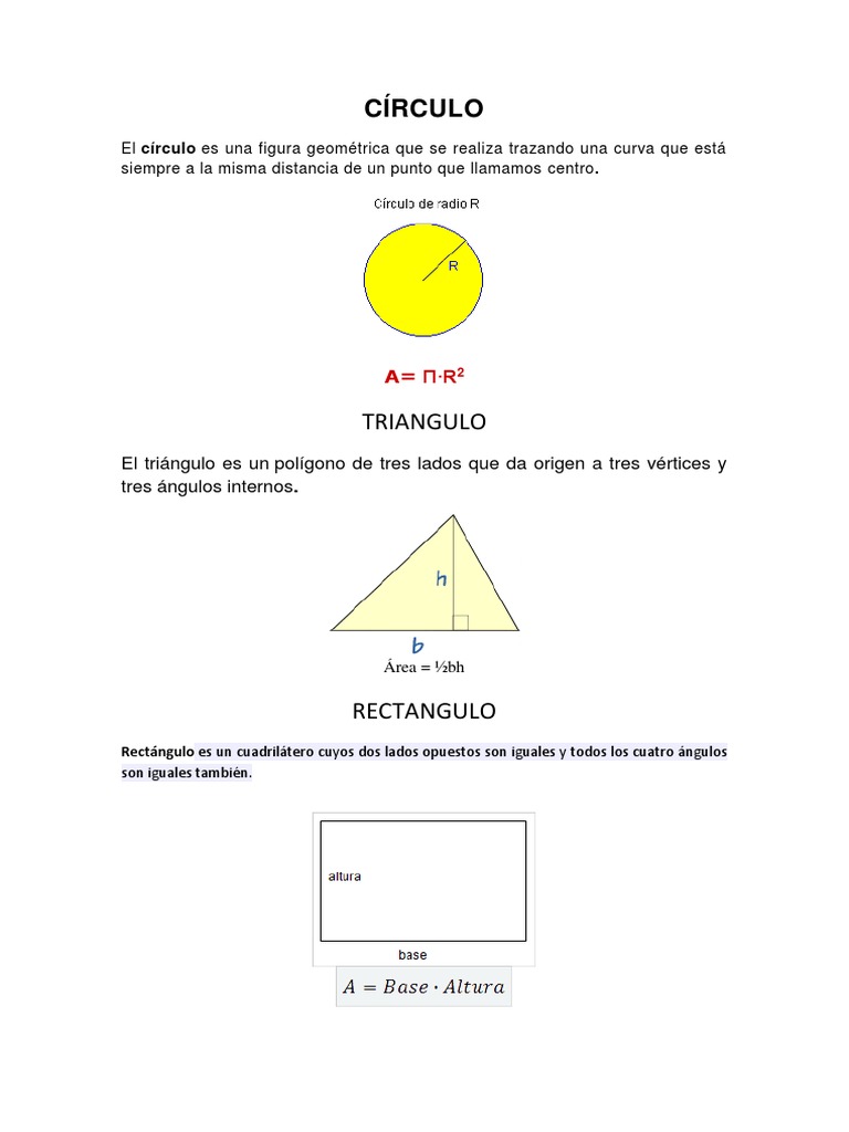 Figuras Geometricas | PDF | Rectángulo | Triángulo