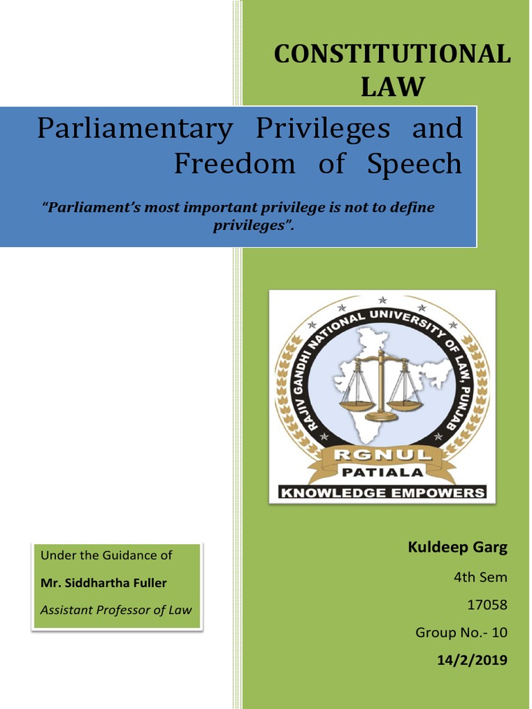 Understanding Parliamentary Privileges | PDF | Parliament Of The United ...