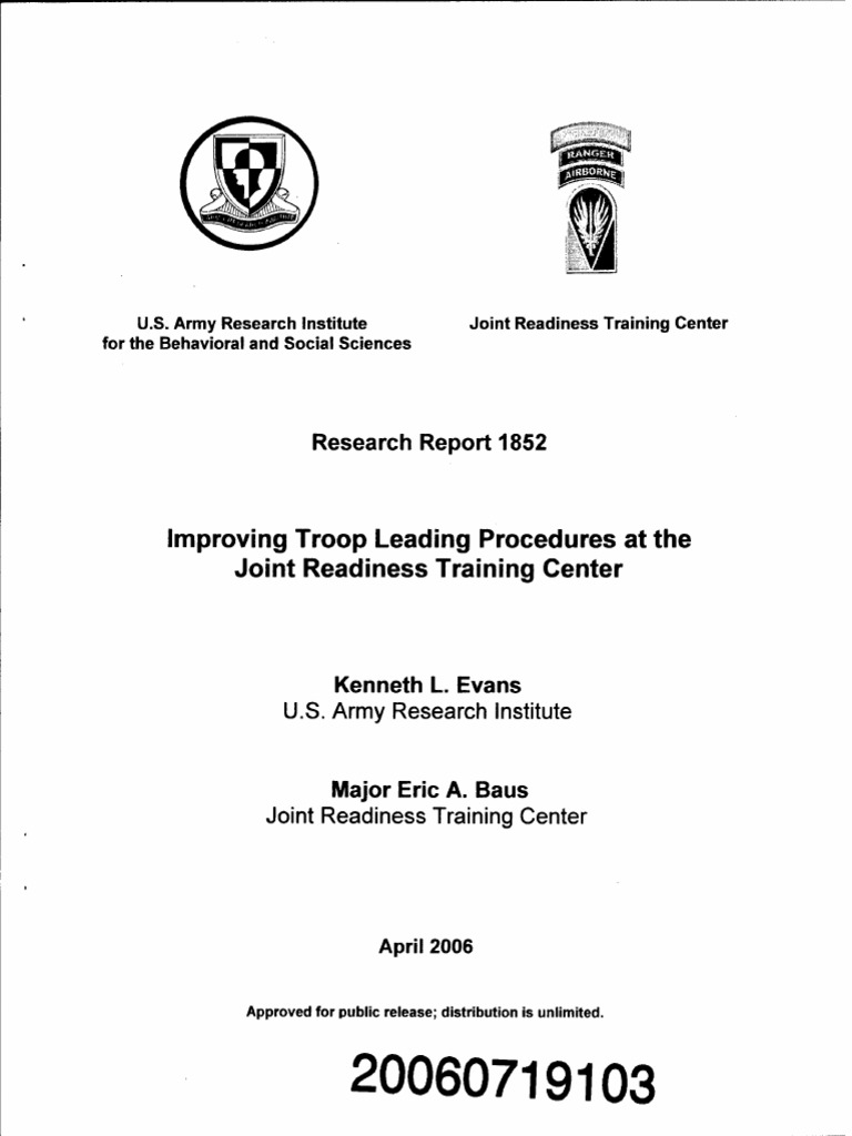 Improving Troop Leading Procedures at The Joint Readiness Training ...