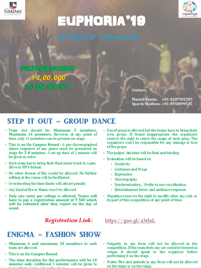 Euphoria Event Brochure | PDF | Leisure