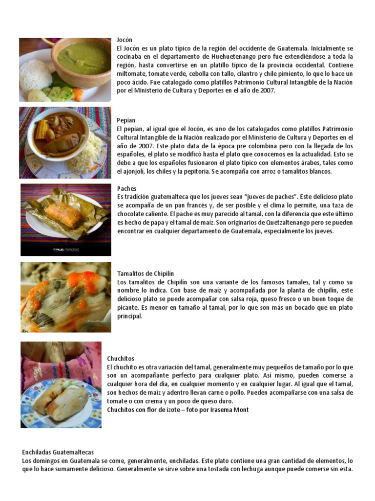 Comida Típica de la Cultura Ladina | PDF | Mariscos | Cocina de las ...