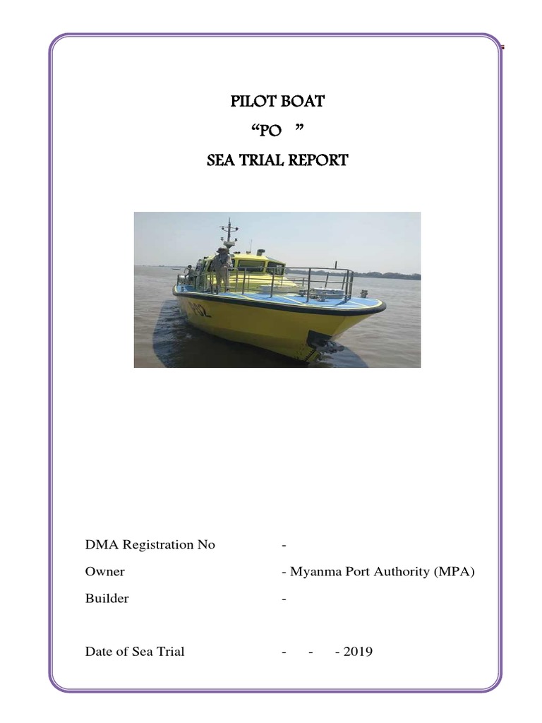 PO- Sea Trial Performance Report | PDF | Rudder | Ships