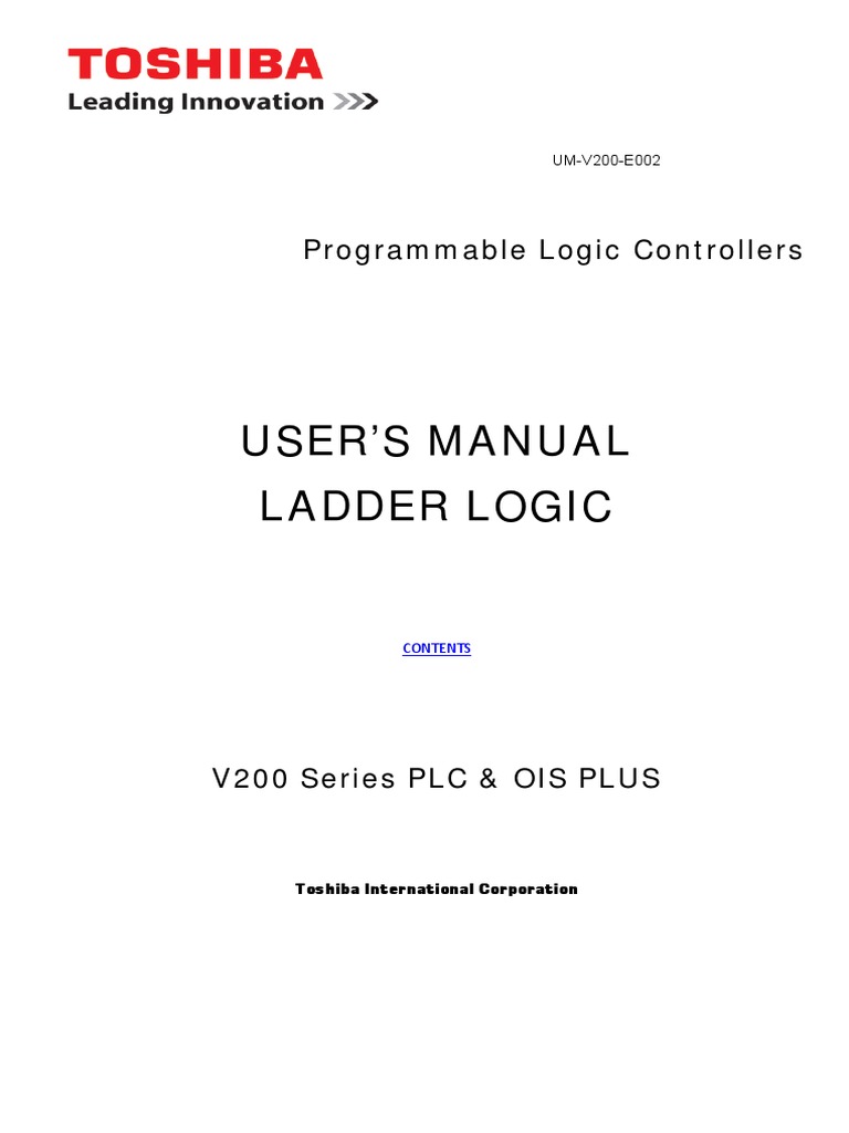 Toshiba PLC V200 Manual | PDF | Programmable Logic Controller | Random Access Memory