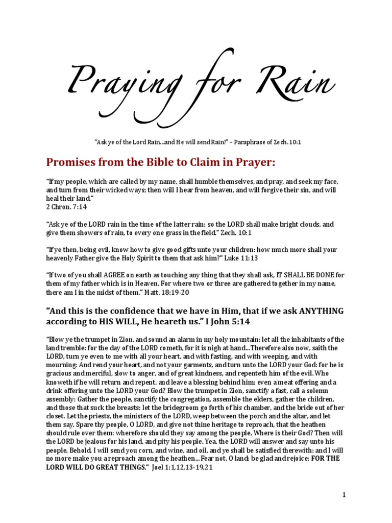Biblical Prayers for Rain | PDF | Grace In Christianity | Prayer
