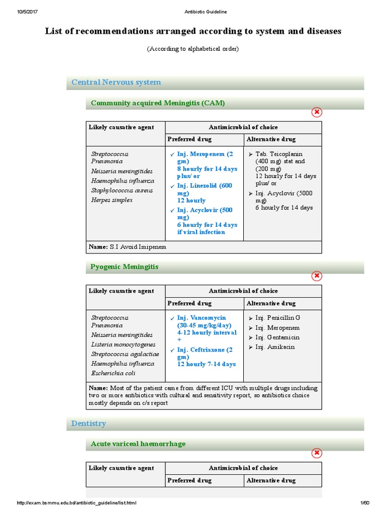 Antibiotic Guideline | PDF | World Health Organization | Medical Treatments