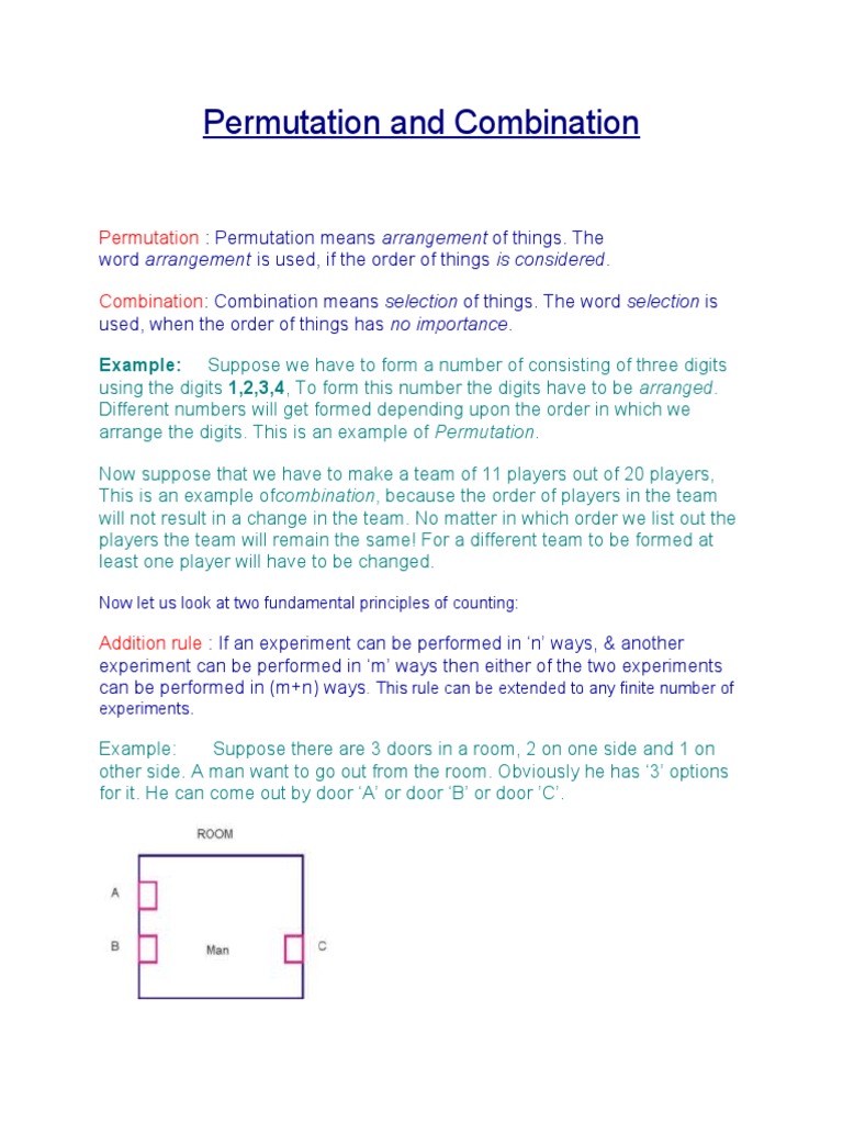 Permutation And Combination Pdf Mathematics Mathematical Objects