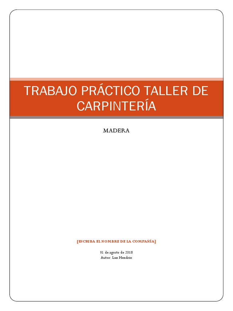 TP Carpinteria | Descargar gratis PDF | Madera | Tallo de la planta