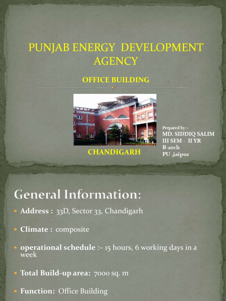 Sustainable PEDA Office Chandigarh | PDF | Air Conditioning | Photovoltaics