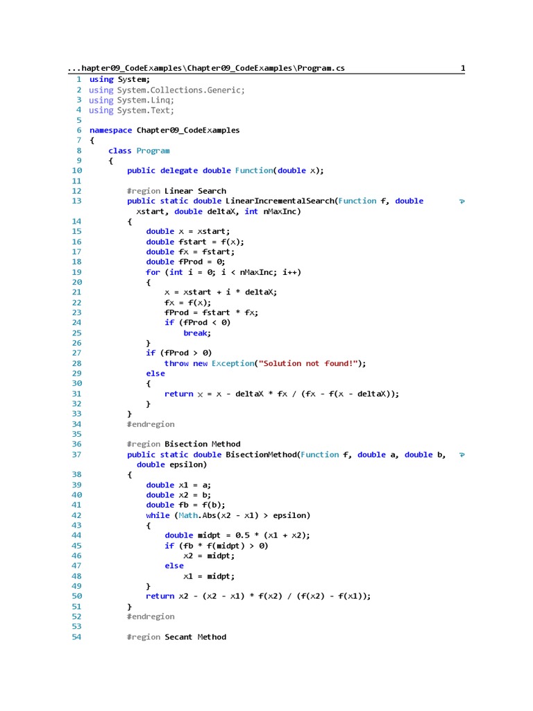 Source Code Example Root Finding Visual Studio | Download Free PDF ...