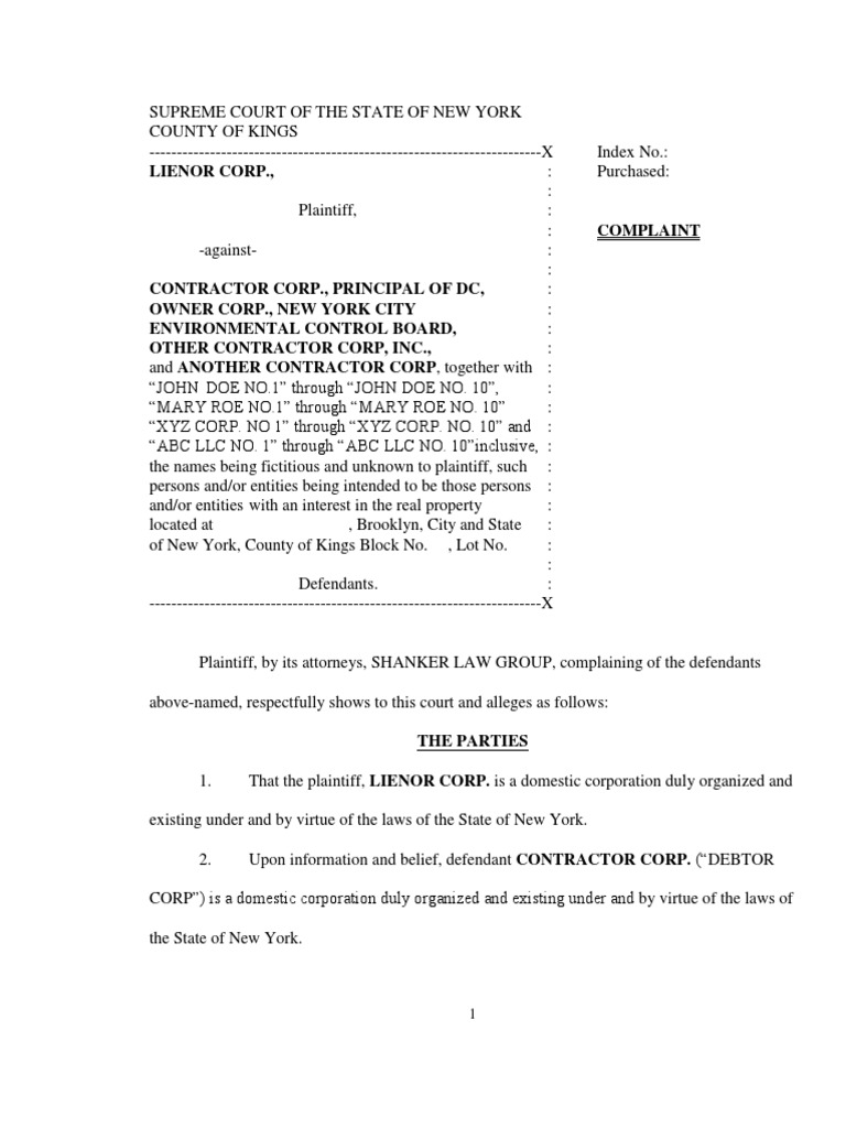 Foreclosure Petition | PDF | Lien | Foreclosure