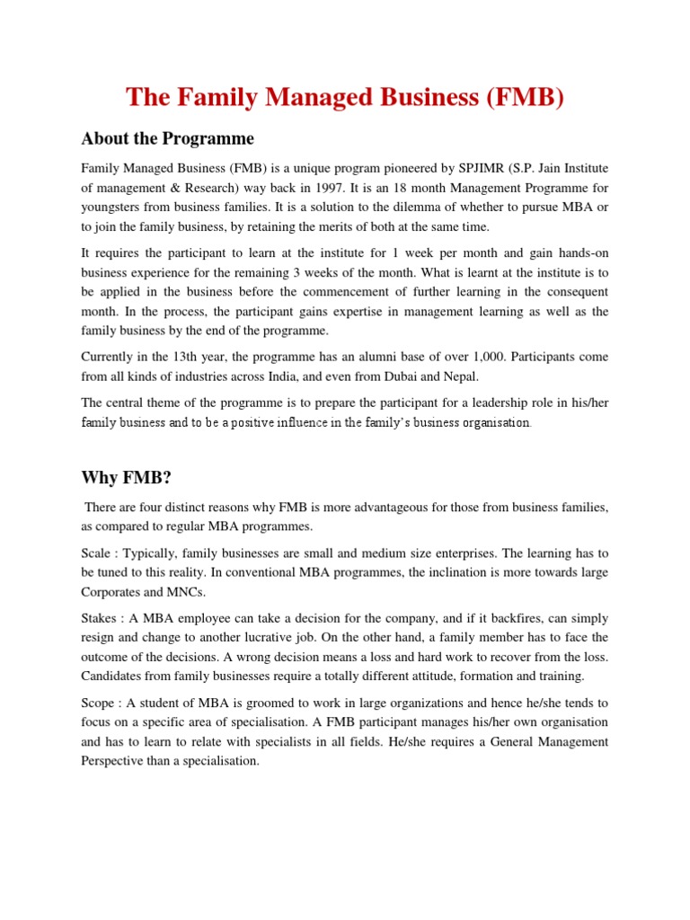 Family Business Management Program | PDF | Mentorship | Pedagogy