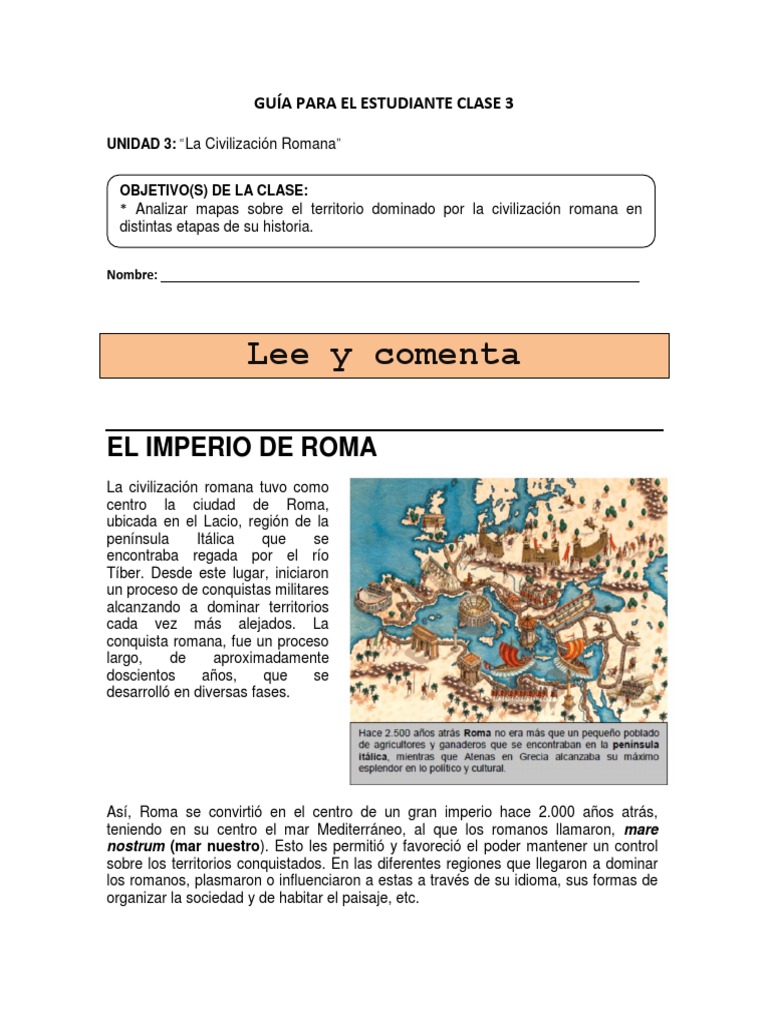 Guía para El Estudiante Imperio Romano | PDF | imperio Romano | Roma ...