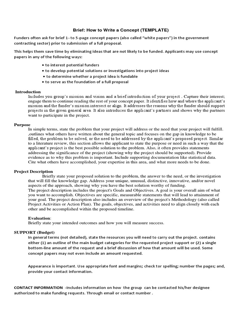 Concept Papaer Template | PDF | Goal | Evaluation