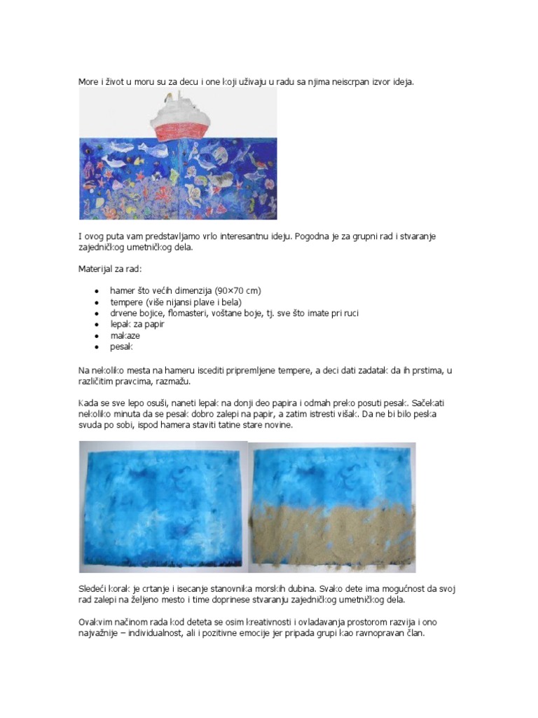 Zivot U Moru-Grupni Rad | PDF