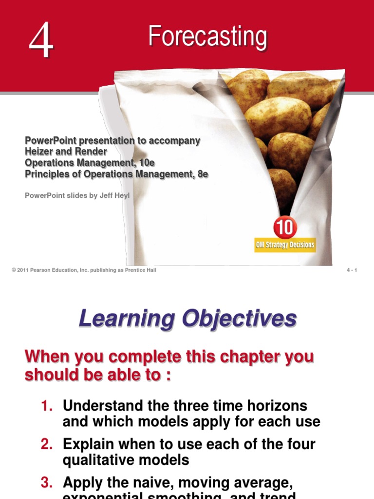 Heizer - Om10 - ch04 Forecasting TOM UPDATED | PDF | Forecasting | Linear Trend Estimation