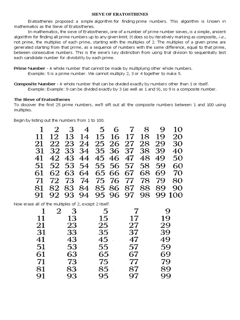 Sieve of Eratosthenes | PDF