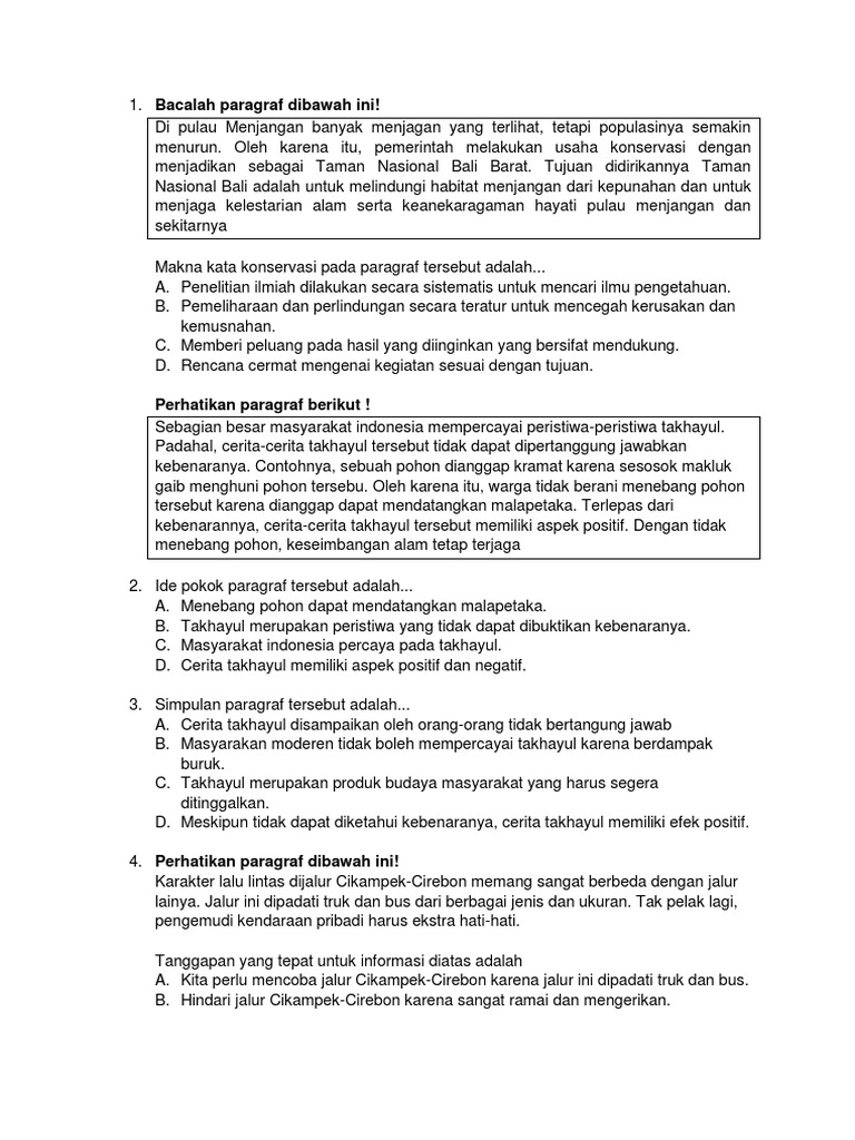 Try Out Bahasa Indonesia | PDF | Perjalanan | Seni & Disiplin Bahasa