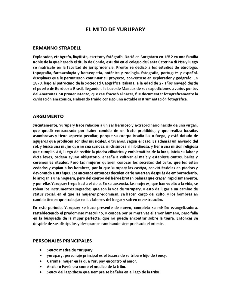 El Mito de Yurupary | PDF | Brasil