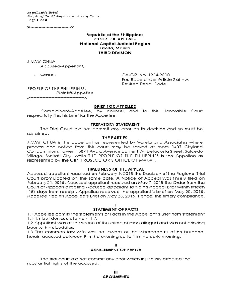 Appellants Brief | PDF | Rape | Appeal