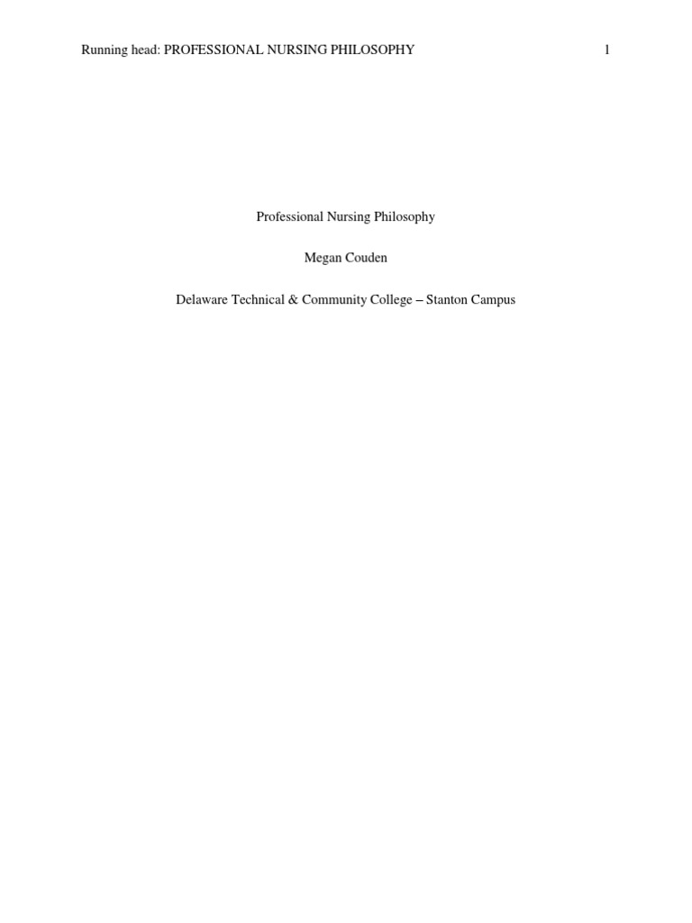 Nursing Philosophy Apa Paper | Download Free PDF | Nursing | Health Care