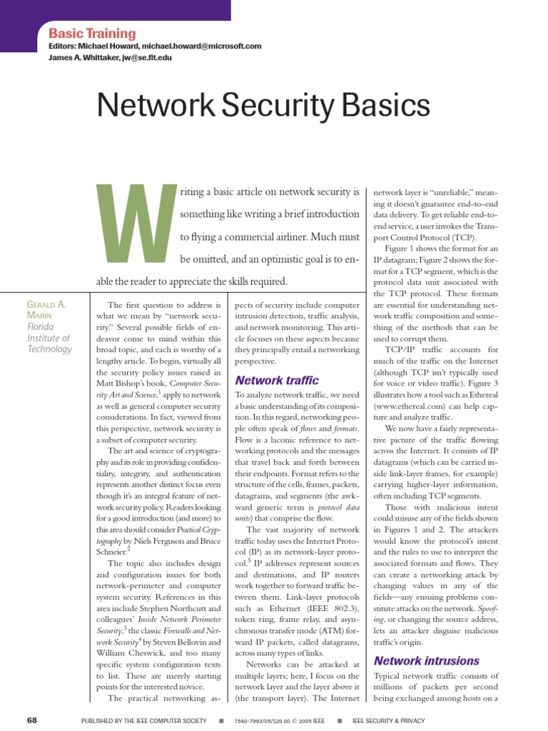 Network Security Basics Pdf Denial Of Service Attack Transmission Control Protocol