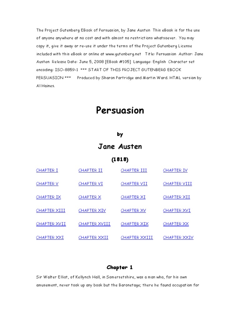 Persuasion: Jane Austen | PDF | Persuasion (Novel)
