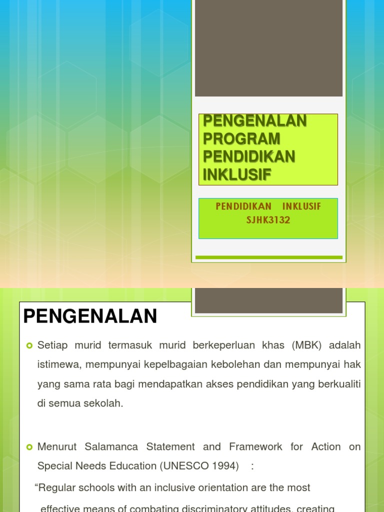 Pengenalan Program Pendidikan Inklusif | PDF