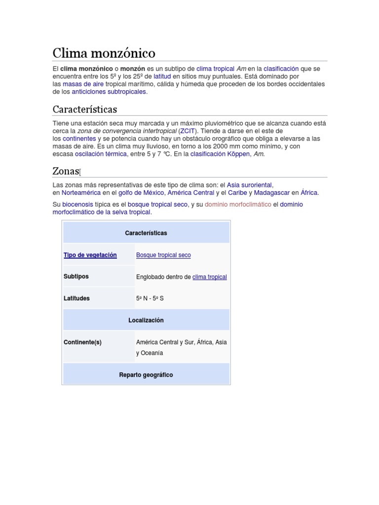 Clima Monzónico | PDF