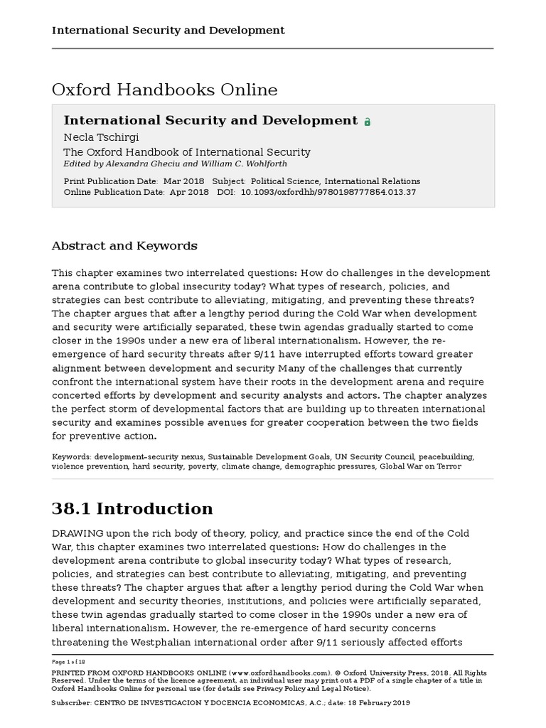 International Security and Development | PDF | National Security ...