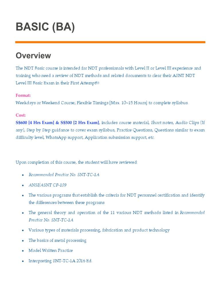 BA Exam | PDF | Nondestructive Testing | Applied And Interdisciplinary ...