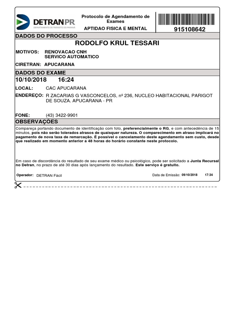 ProtocoloAgendamento PDF | PDF