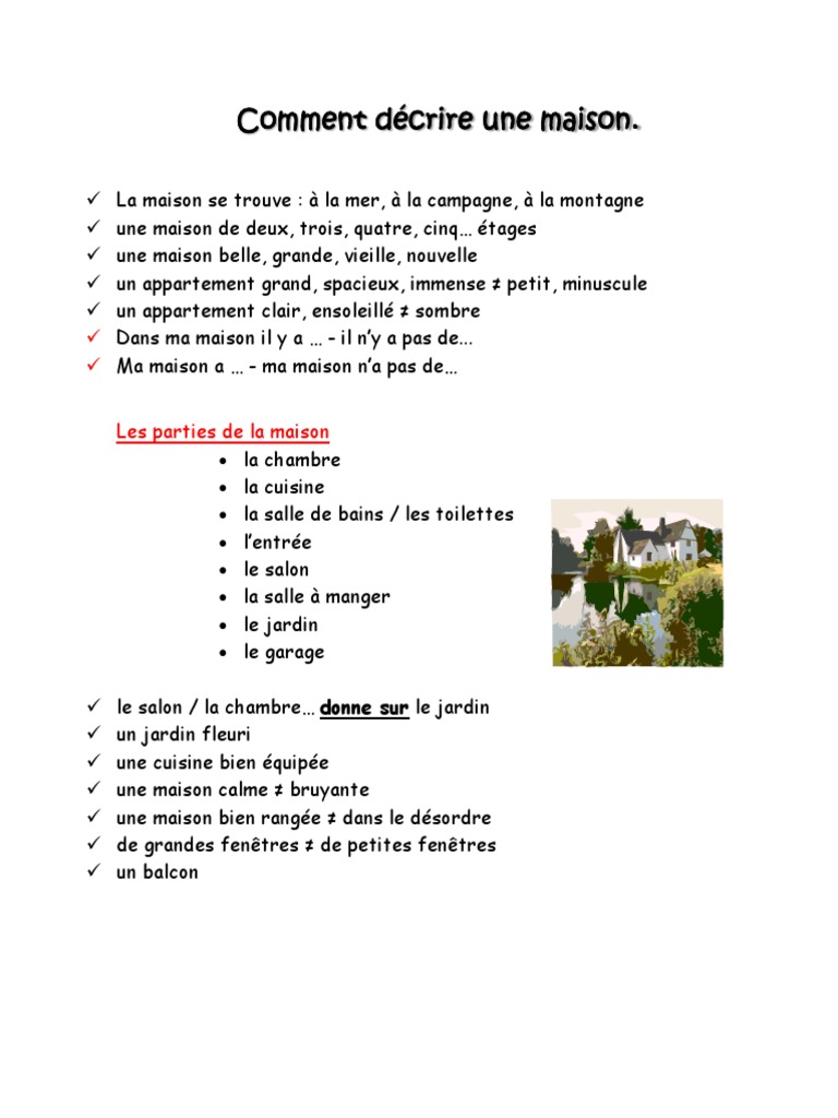 Guide pour décrire une maison | PDF
