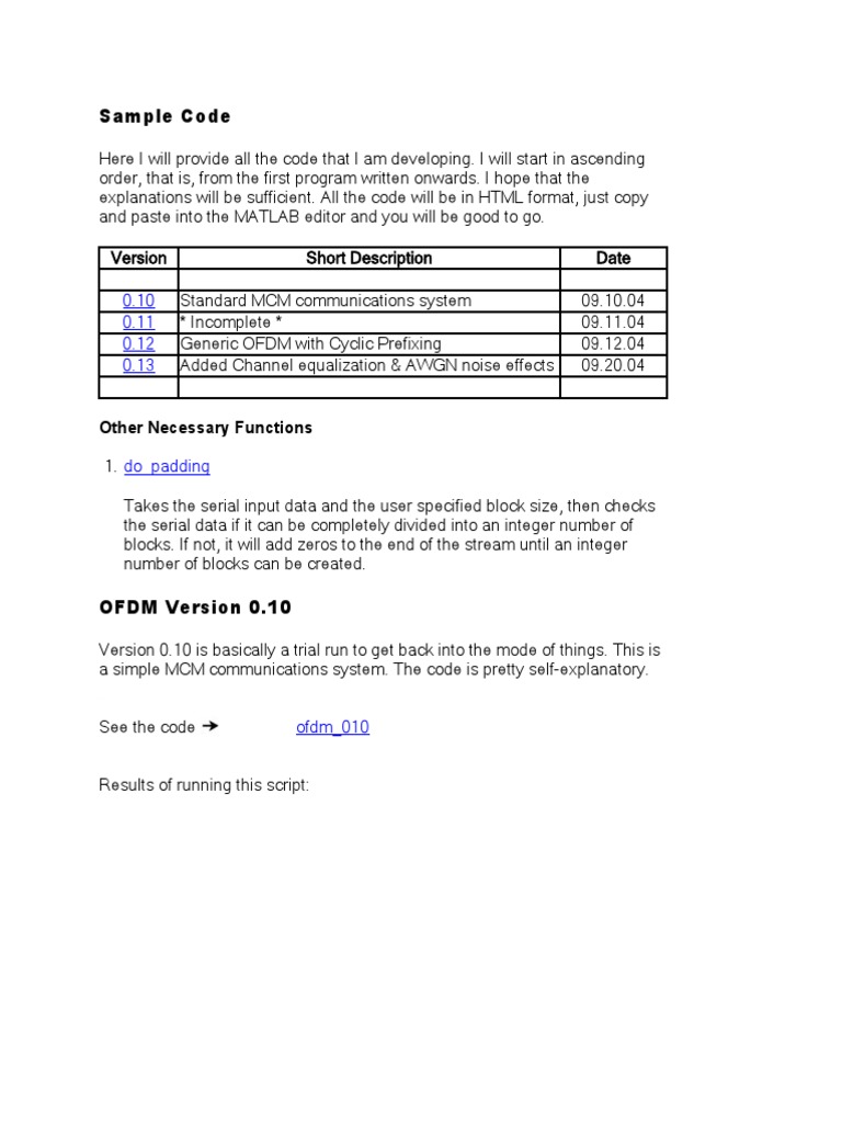 Sample Code Ofdm | PDF | Orthogonal Frequency Division Multiplexing ...