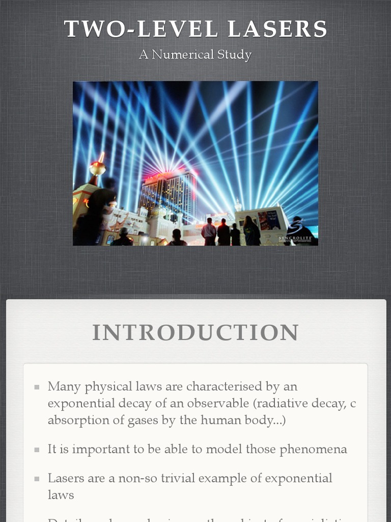 Two-Level Lasers: A Numerical Study | PDF | Laser | Photon